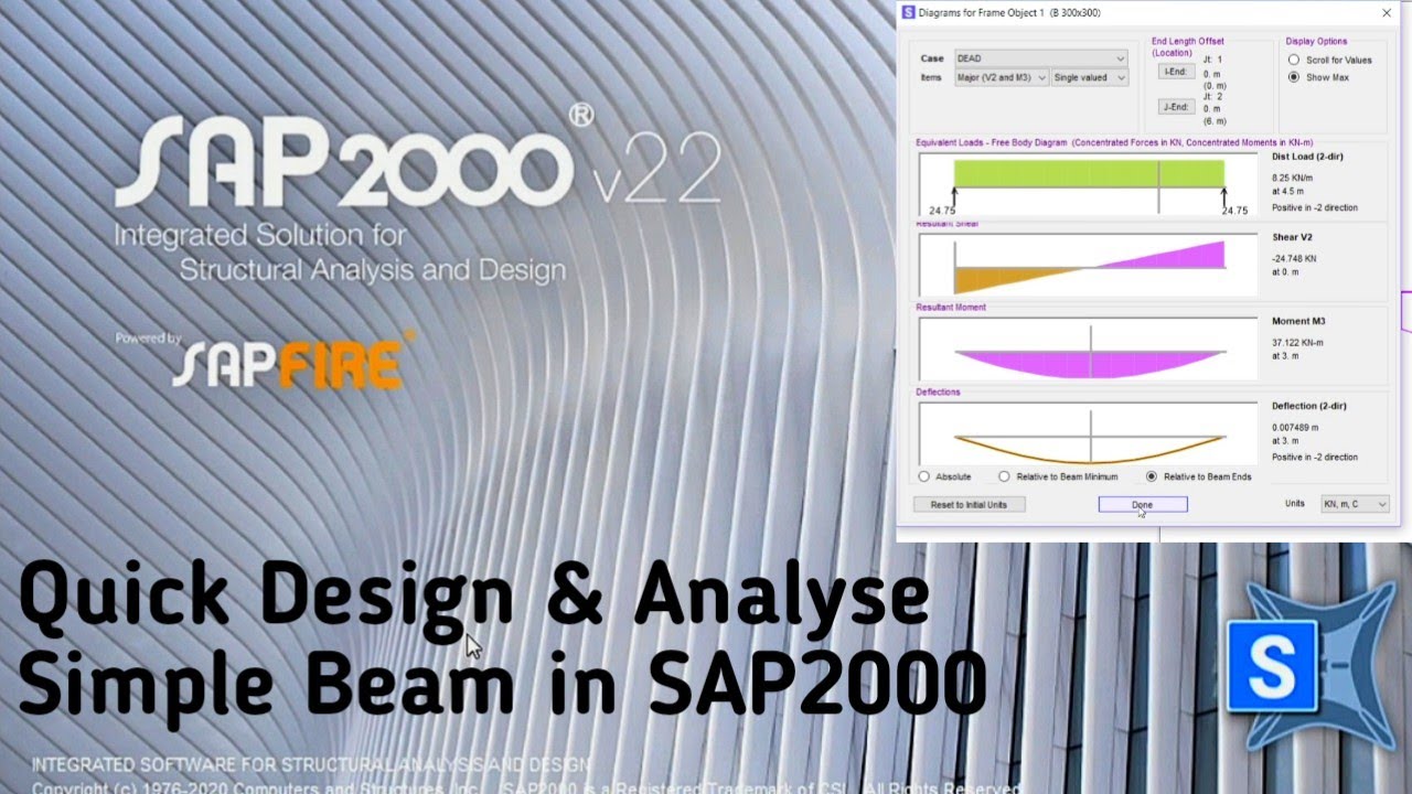 Design and analysis of Beam in SAP2000 | Quick beam design for ...