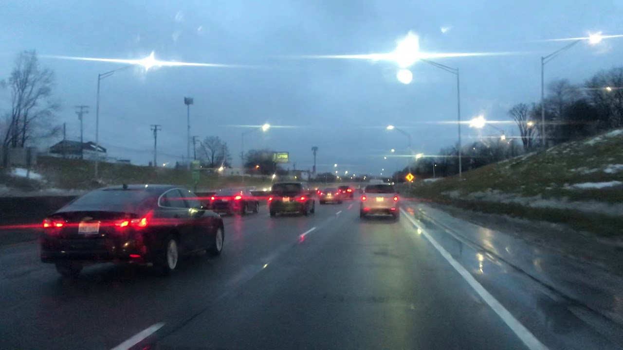 Freezing Rain Drive to Detroit, Michigan from Grosse Pointe Farms ...