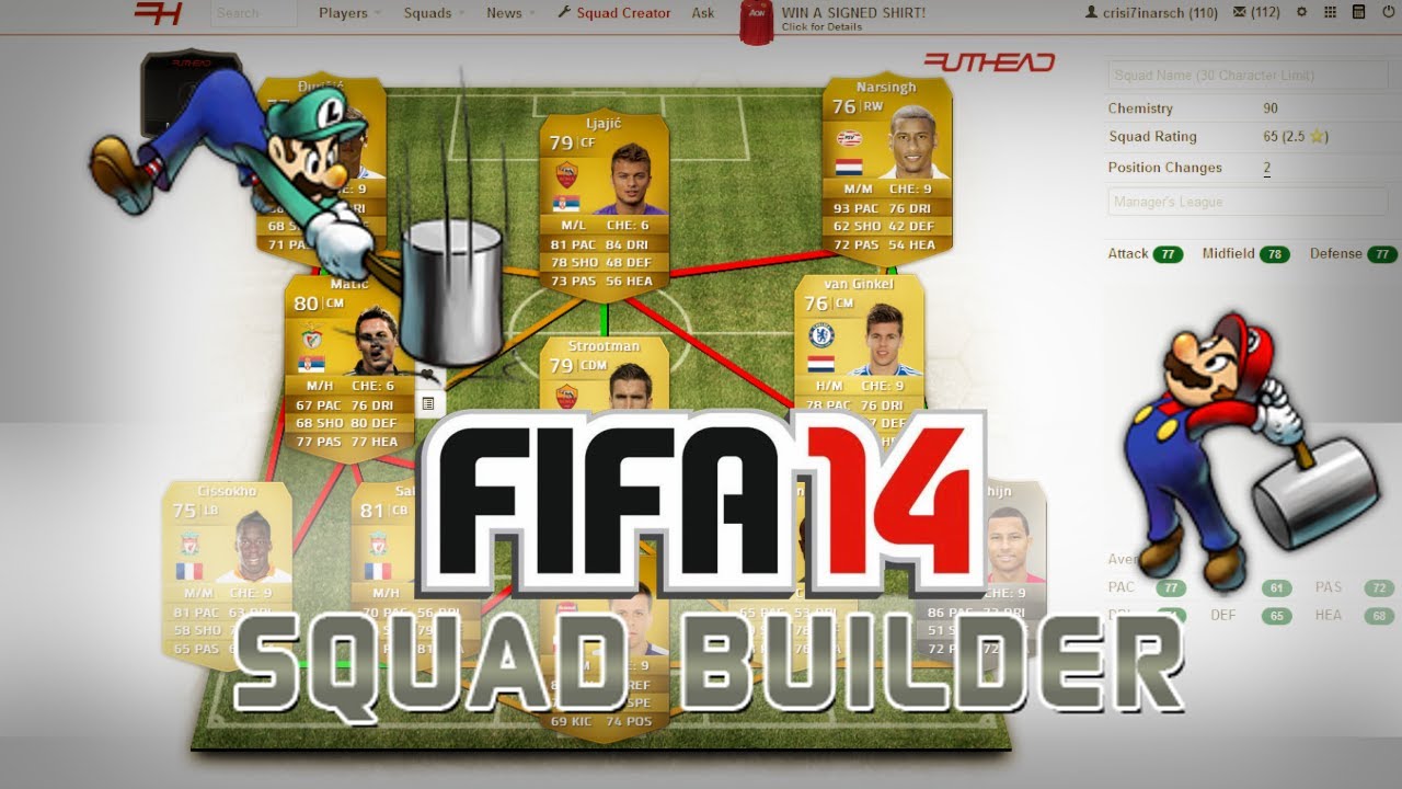 FIFA 14: Ultimate Team Squad Builder - 4-3-3 (5) Hybrid - 20k Starter ...