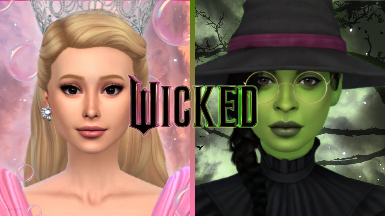 WICKED | The Sims 4 - CAS | Ariana Grande and Cynthia Erivo 🧹💚💗 - YouTube