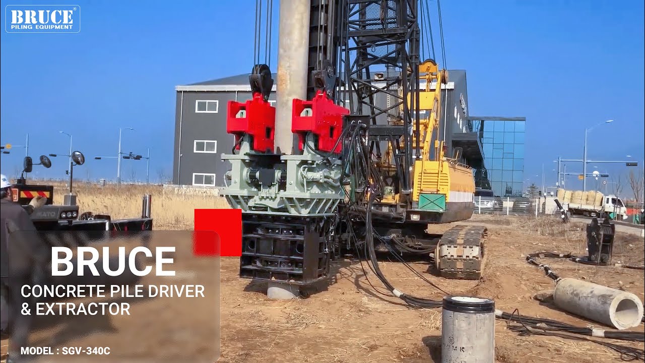 BRUCE Concrete Pile Driver & Extractor | SGV 340C - YouTube