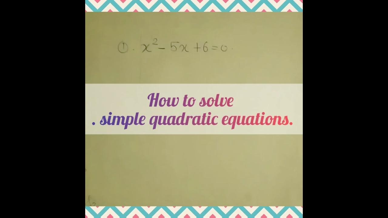 how to solve quadratic equations #easy # #maths #quickly #trick - YouTube