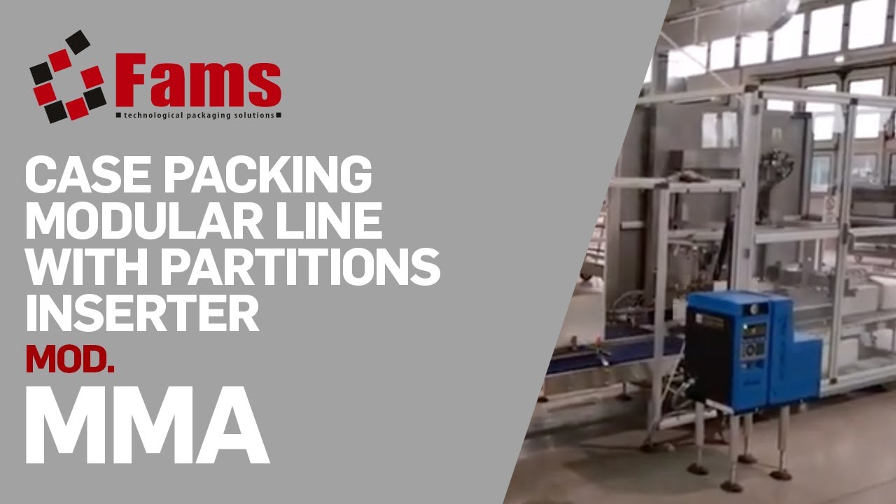 FAMS Case Packing Modular Line With Partitions Inserter Mod. MMA - YouTube