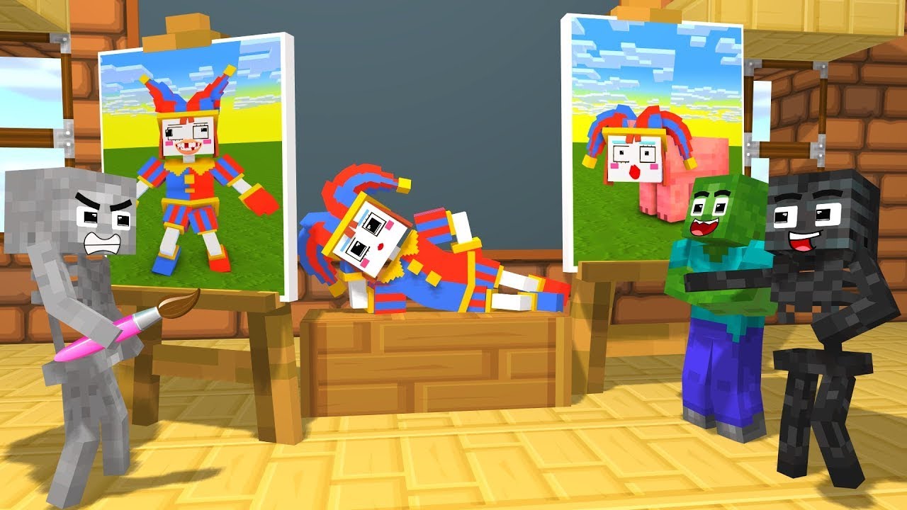 Pomni Sculpture The Amazing Digital Circus Minecraft Animation - YouTube