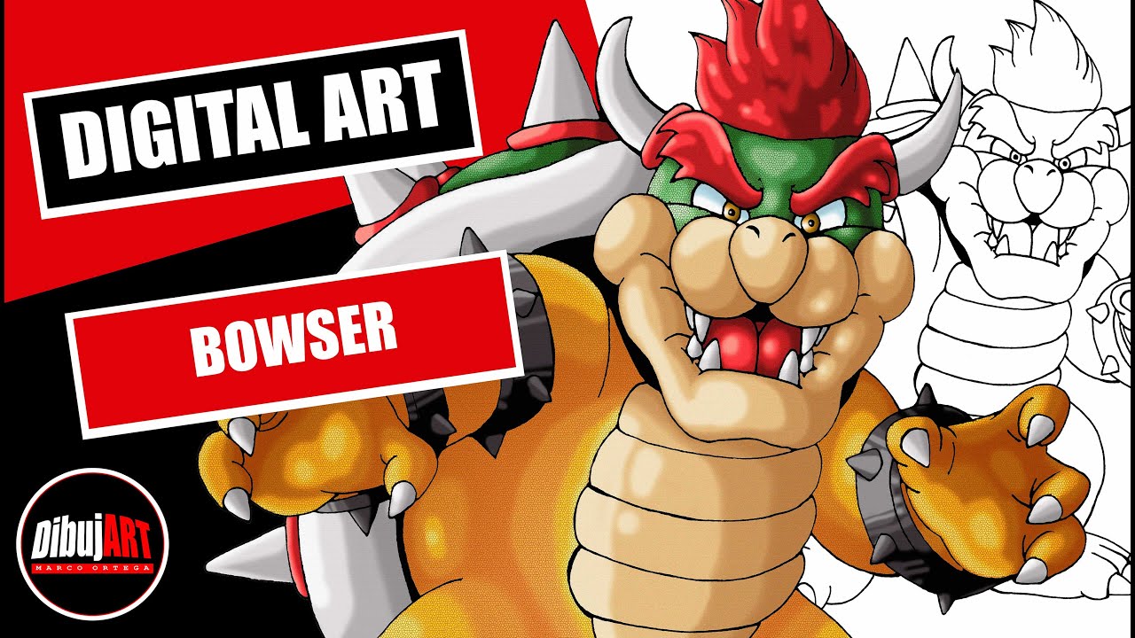 DIGITAL ART #5: BOWSER DIGITAL DRAWING - SUPER MARIO BROS | FANART ...
