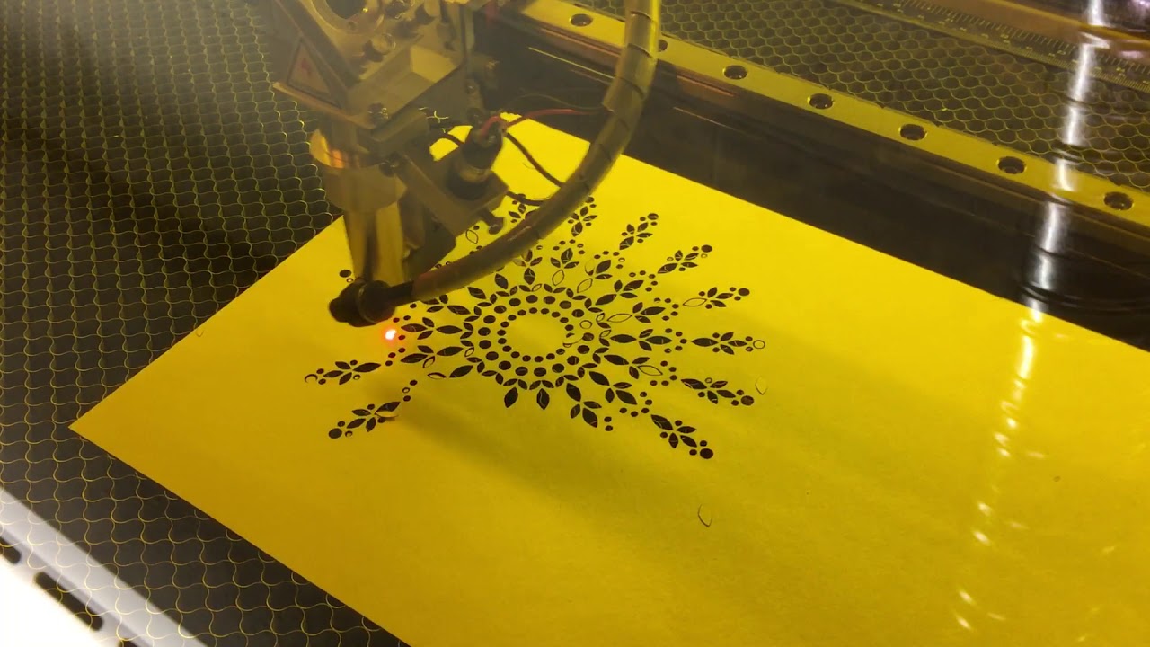 Making paper doilies with a laser cutter - YouTube