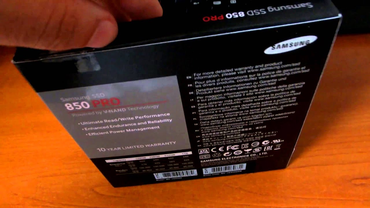 850 Pro SSD from Samsung unboxing - YouTube