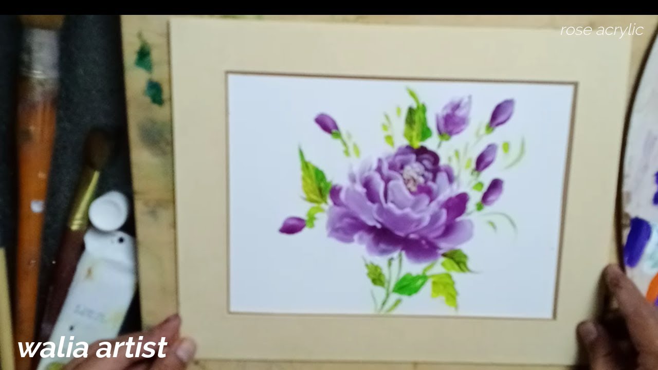 Painting tutorial | step by step acrylic flower for beginners - YouTube
