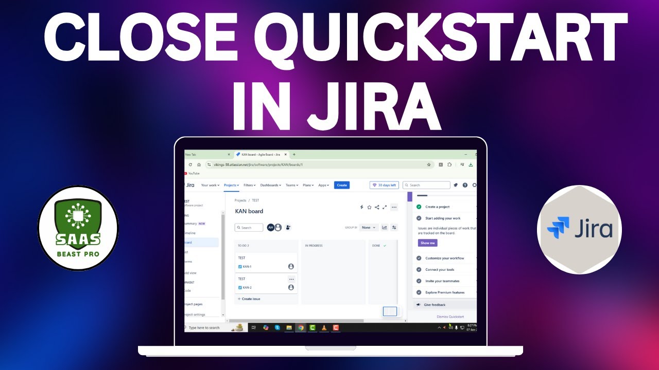 How to Close Quickstart in Jira - Quick Tutorial [2025] - YouTube