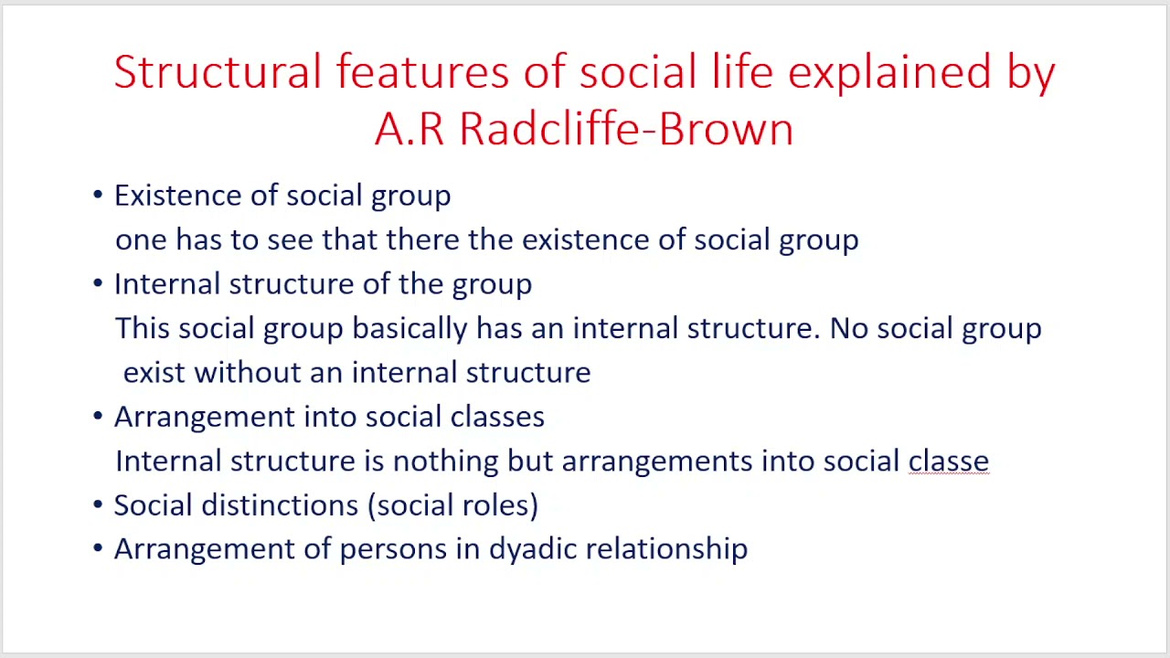 Structural functionalism of Radcliffe- Brown - YouTube