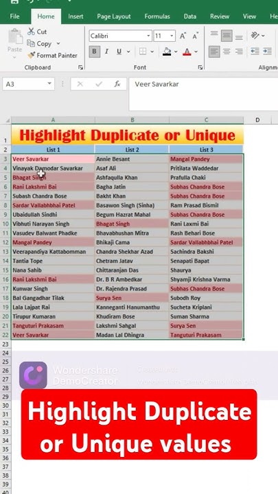 Highlight Duplicate in Excel🔥 | Highlight Unique in Excel 🤔 | Excel Tricks #shorts #ytshorts # ...