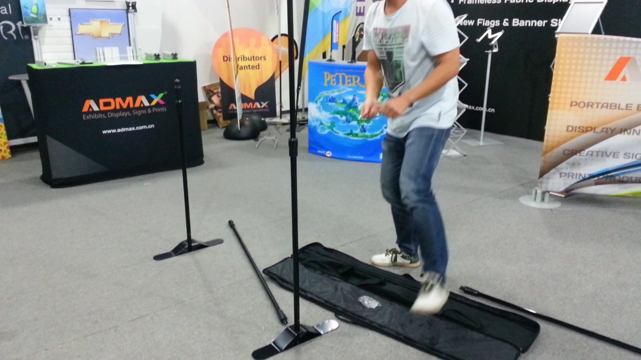 TE-15L Large Format Banner Stand Assembly Video - YouTube