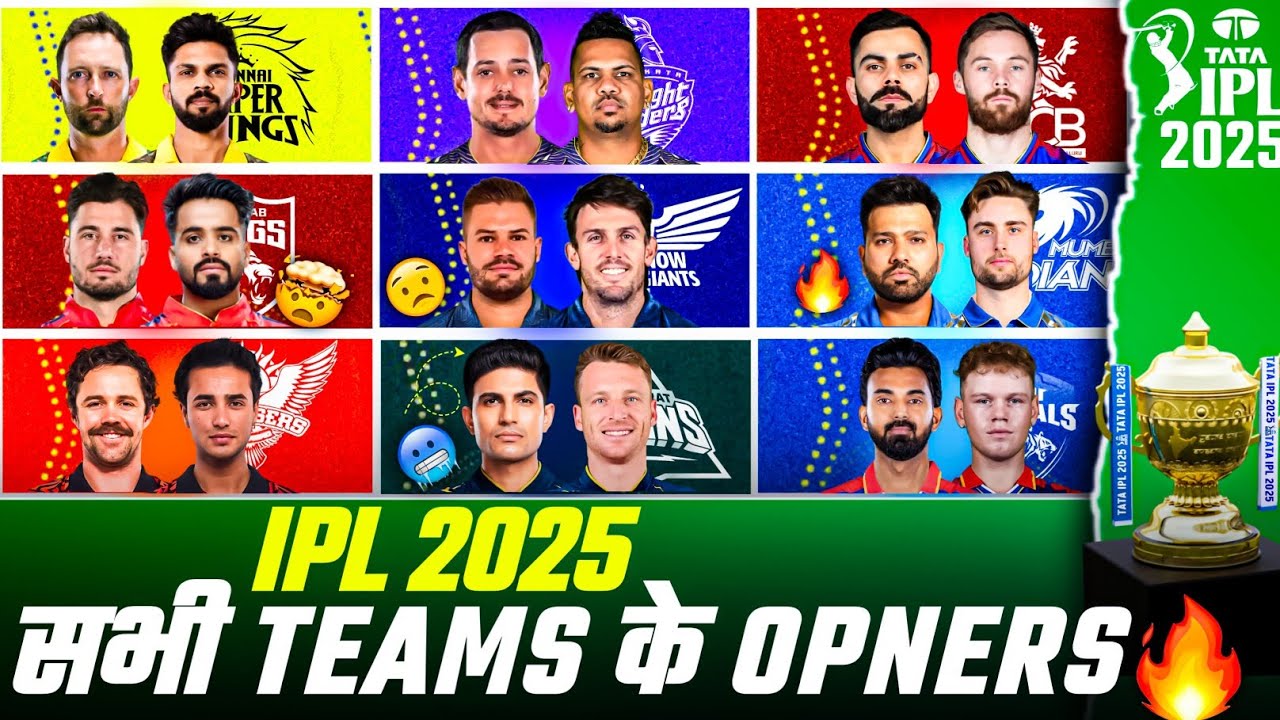 IPL 2025 All Teams Best Openers ⚡ || Rating of all Teams Opners For IPL ...
