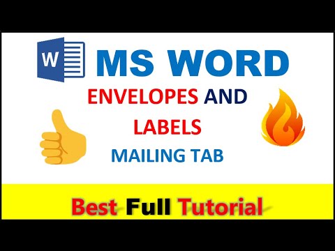 Envelopes and Labels in Mailing tab - YouTube