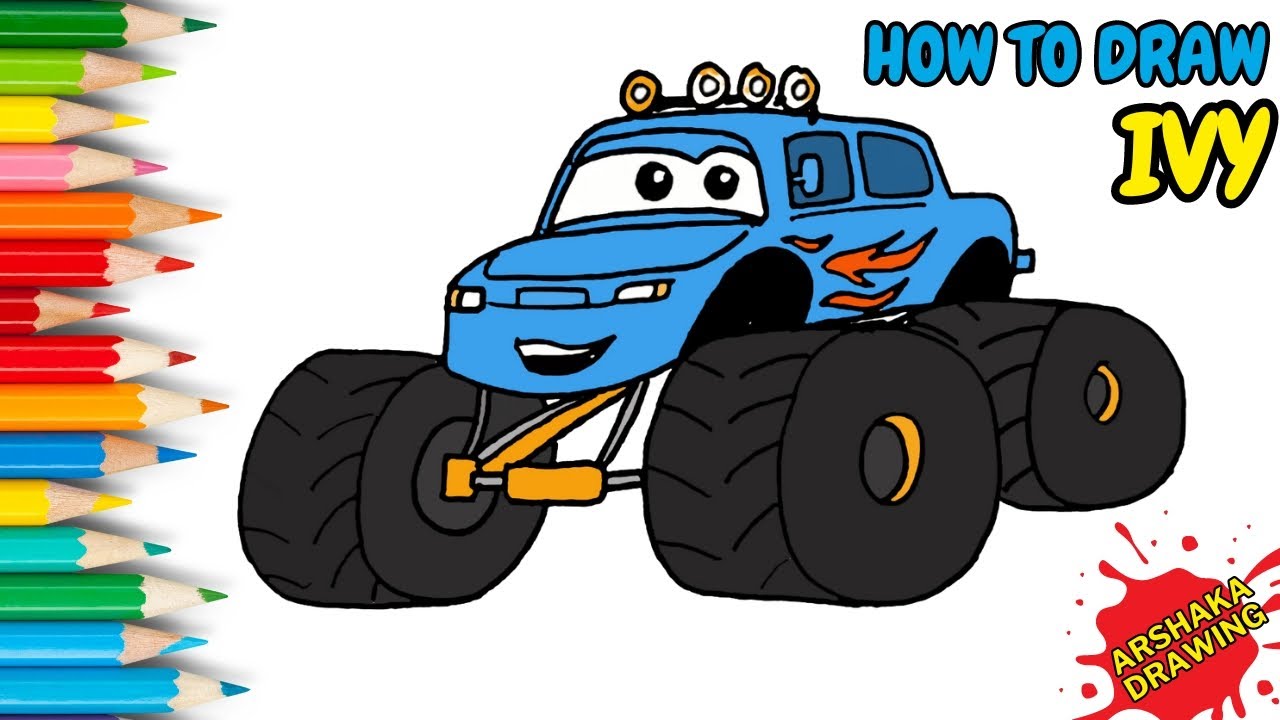 How to Draw Ivy from Disney Pixar Cars | Lightning McQueen | Easy Car ...