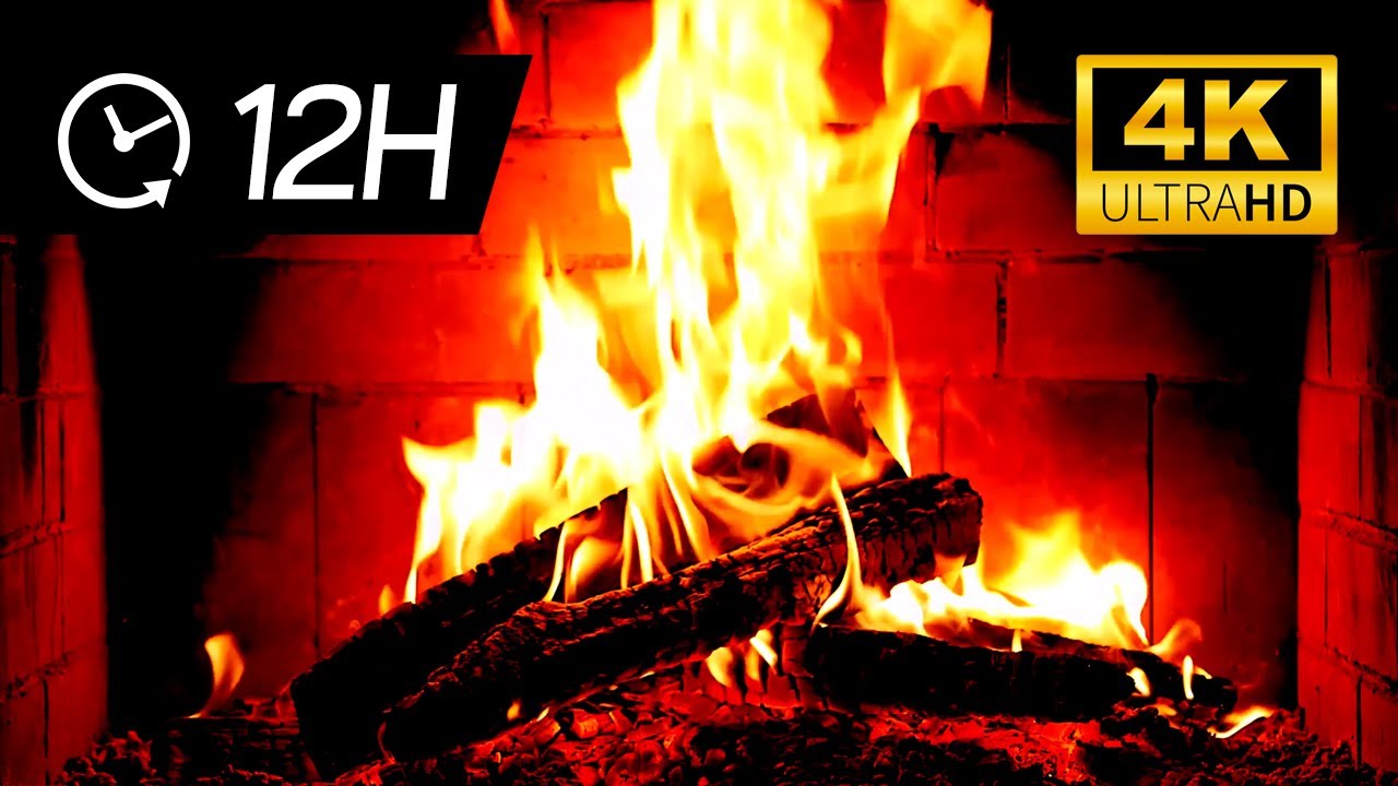 🔥 FIREPLACE Ultra HD 4K - Fireplace Burning with Crackling Fire Sounds ...