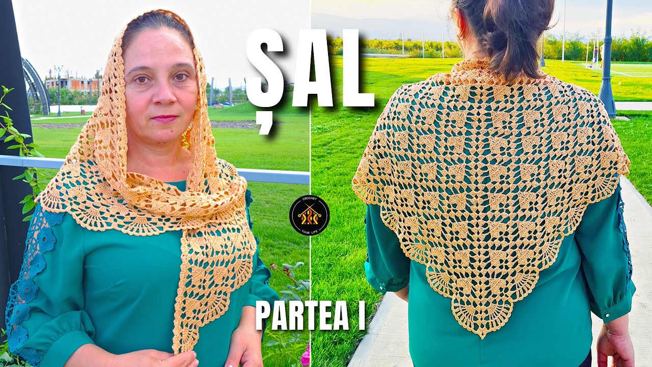 Cum crosetam SAL INIMIOARA - marama crosetata - batic crosetat - Partea ...