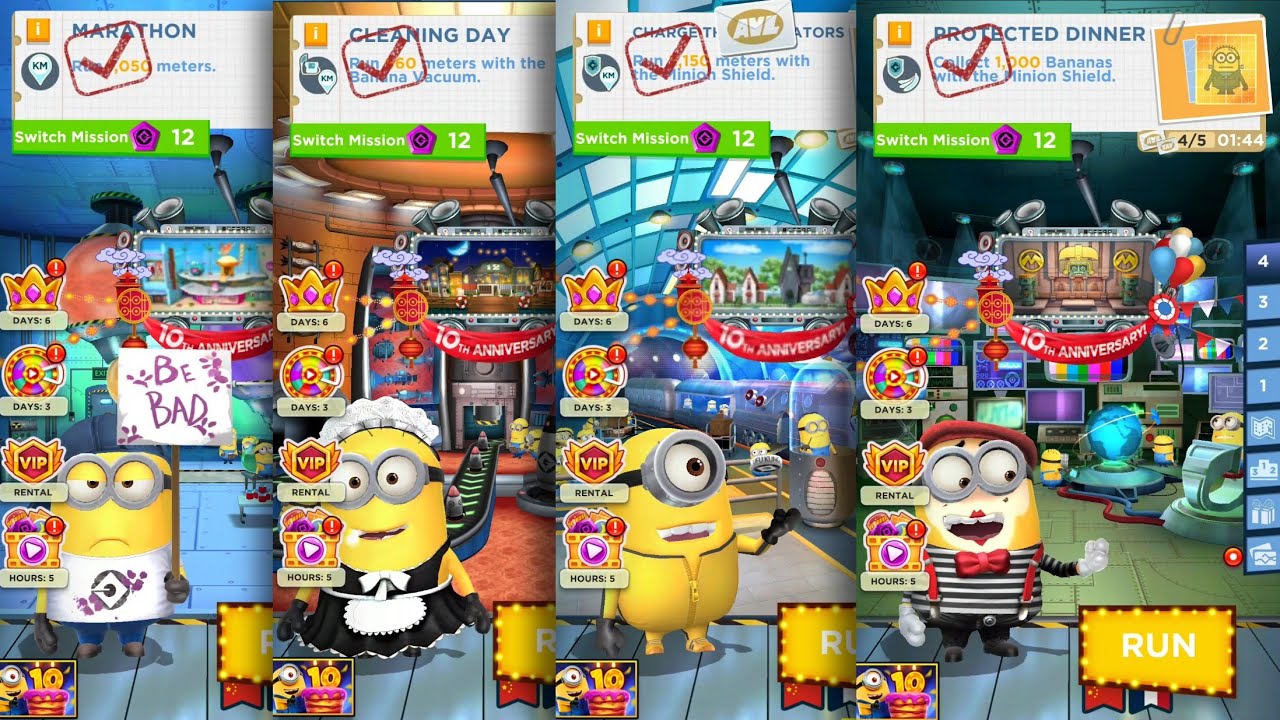 Minion Rush Striker and Maid and Kung Fu Stuart and Mime minions speed ...