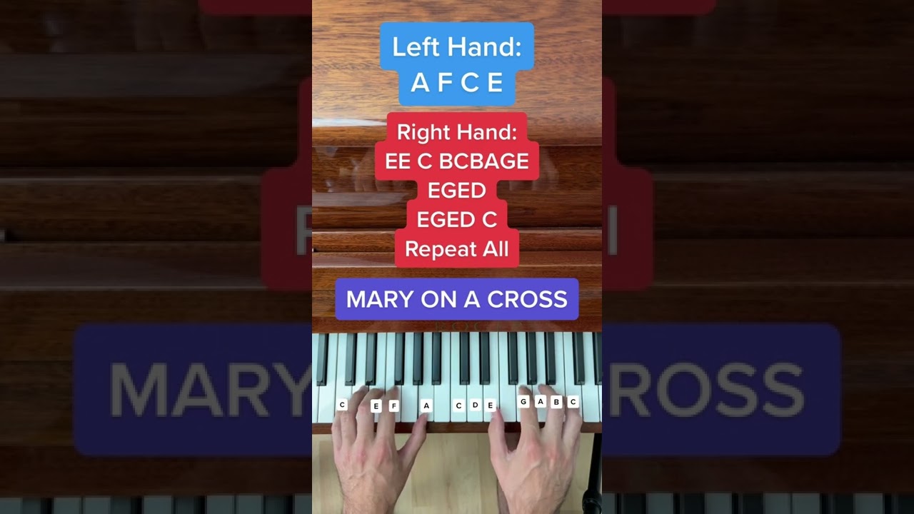 Ghost Mary On A Cross EASY Piano Tutorial With Letter Notes Shorts Ghost Mary On A Cross EASY Piano Tutorial With Letter Notes Shorts
