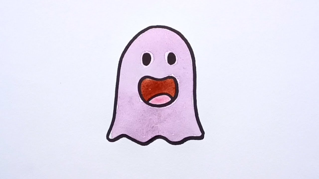 How to draw Cute Ghost | Easy Cartoon Drawing and Colouring | Art Hive ...