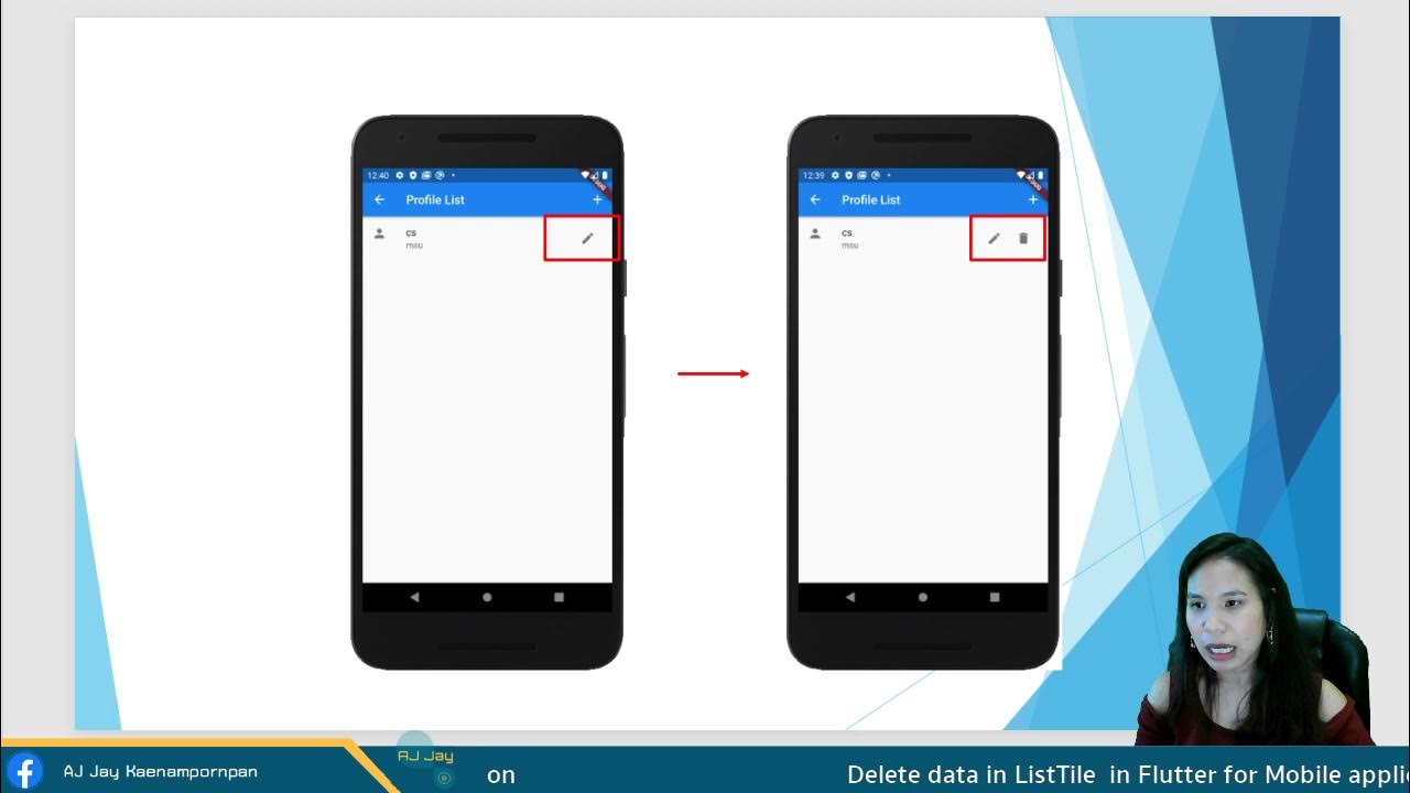 Delete data in ListTile in Flutter for Mobile application 2021 - YouTube