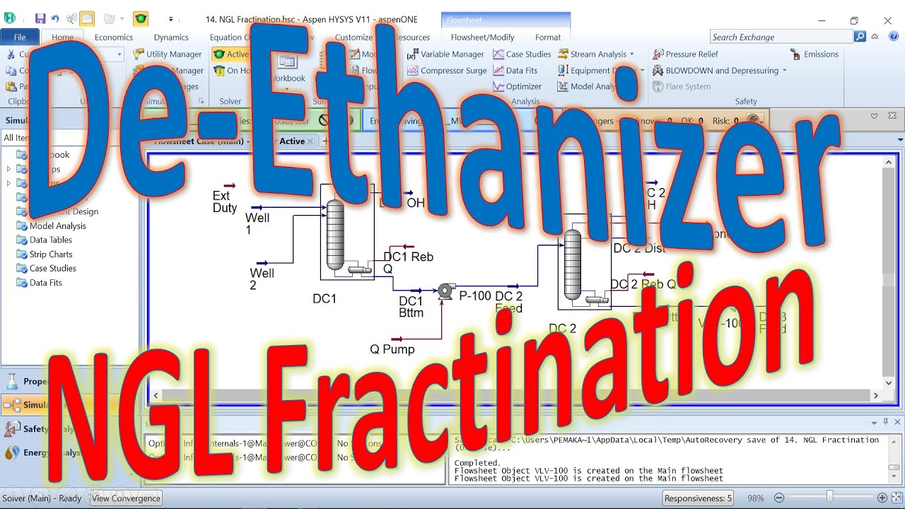 #15. Tutorial Aspen Hysys - De-Ethanizer (NGL Fractination) - YouTube