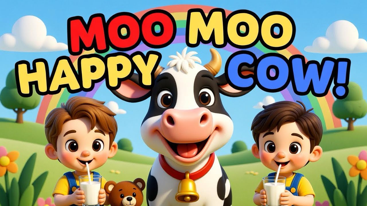 Moo Moo Happy Cow 🐄 | Milk Song for Kids | Fun Nursery Rhyme - YouTube