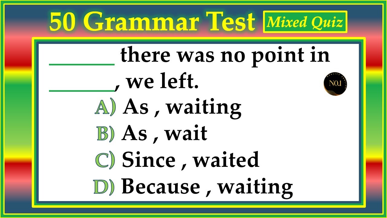 50 English Grammar Quiz | Test Your English Level With This Grammar ...