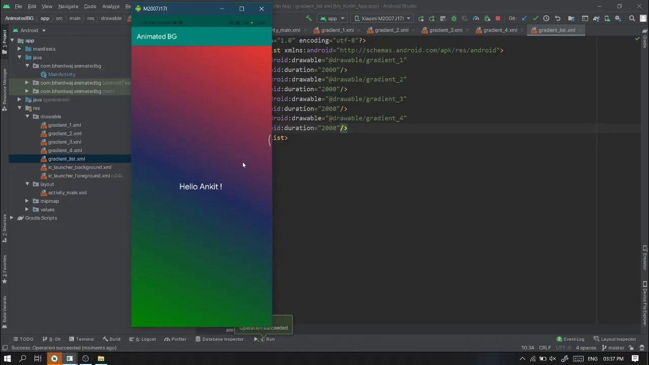 Android app with Animated Background (Source code) in KOTLIN | Android ...