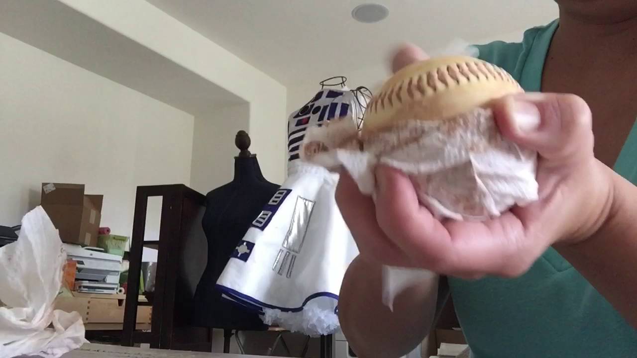 How to distress & age a baseball with paint - YouTube