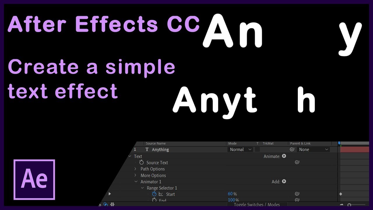After Effects Tutorial | Create a simple Text Animation - YouTube