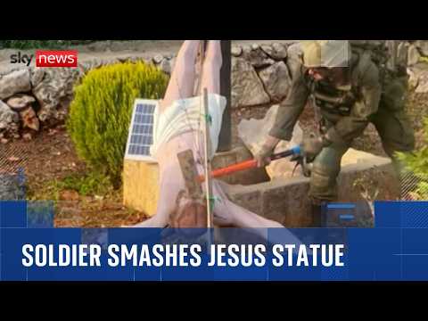 Netanyahu condemns Israeli soldier seen vandalising Jesus statue with a sledgehammer in Lebanon