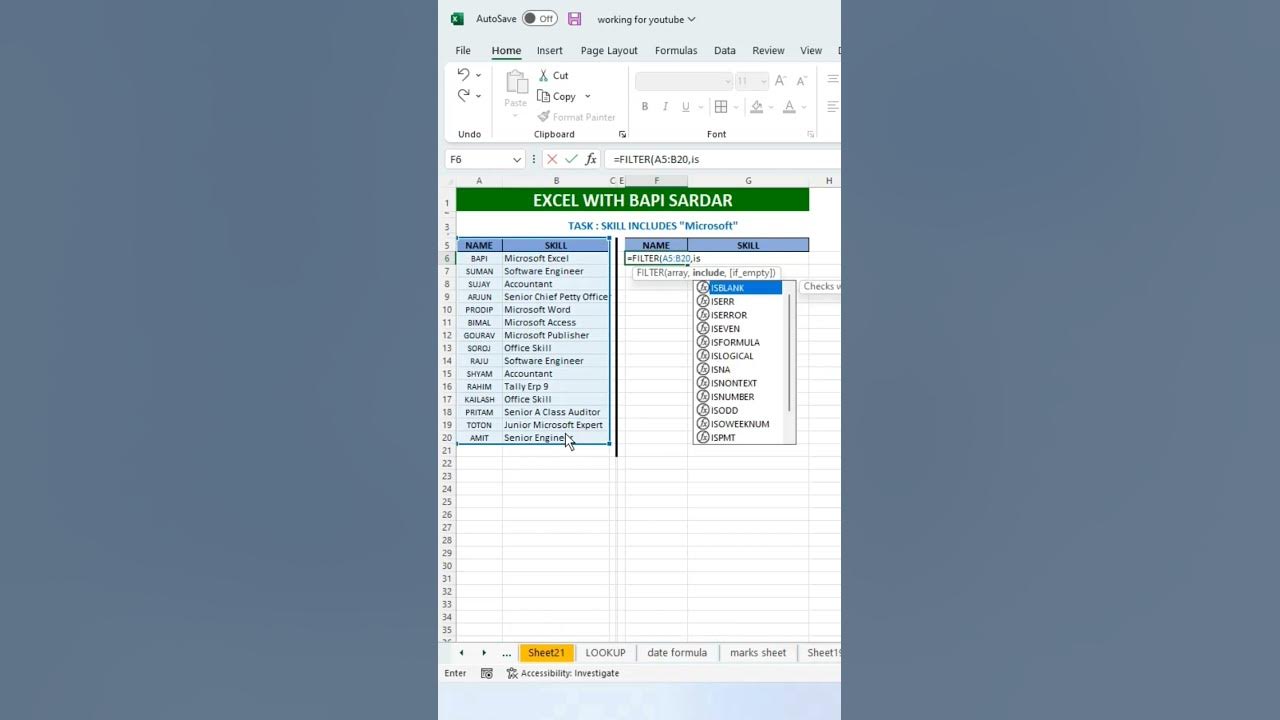Advanced Filter Formula In Ms Excel Isnumber Reels Msexcel Filtr Exceltricks