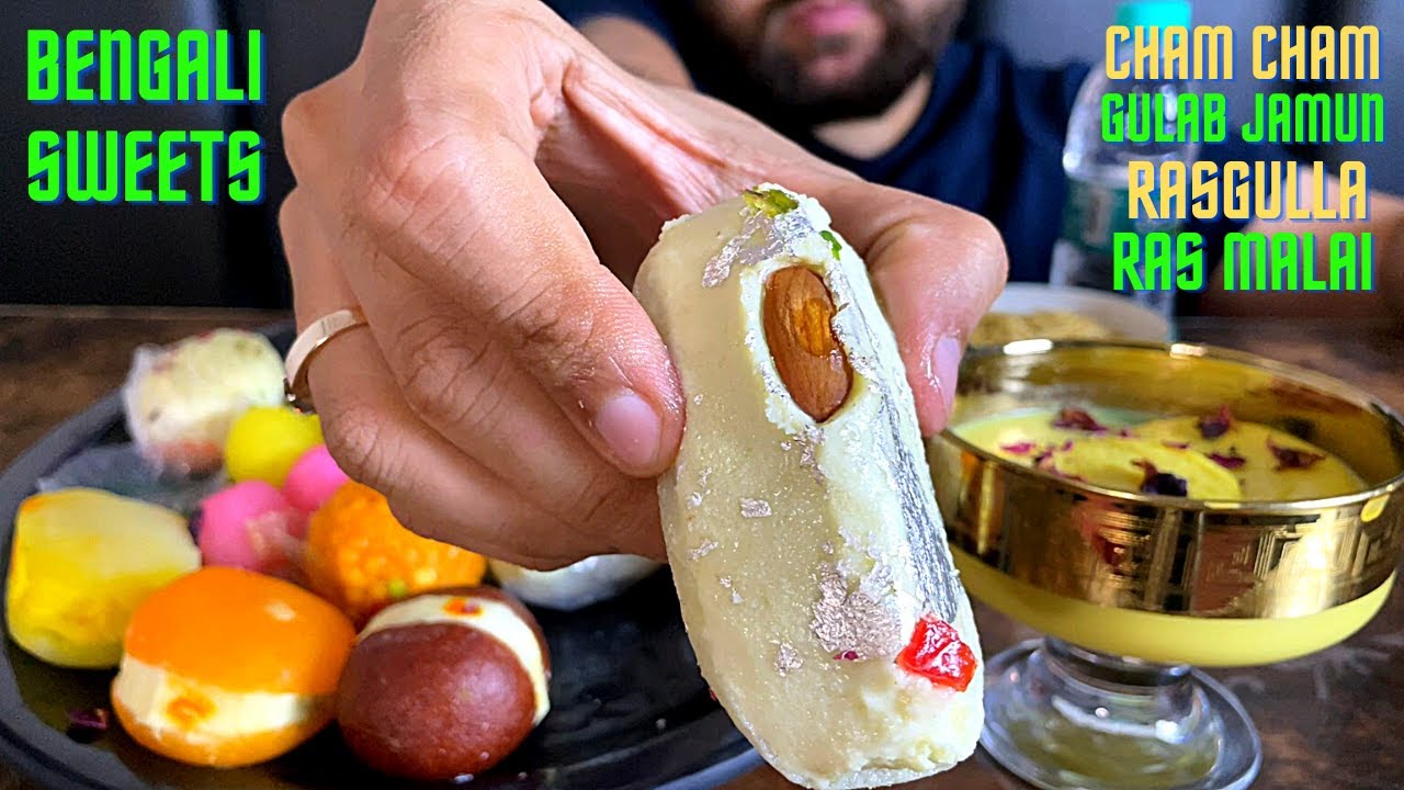 INDIAN BENGALI SWEET MUKBANG I ASMR EATING SHOW I GULABJAMUN, RASMALAI ...