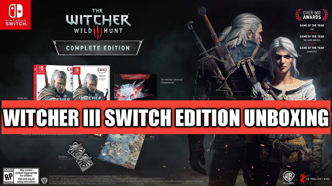 Witcher III Wild Hunt Complete Edition (Switch) Un-boxing - YouTube