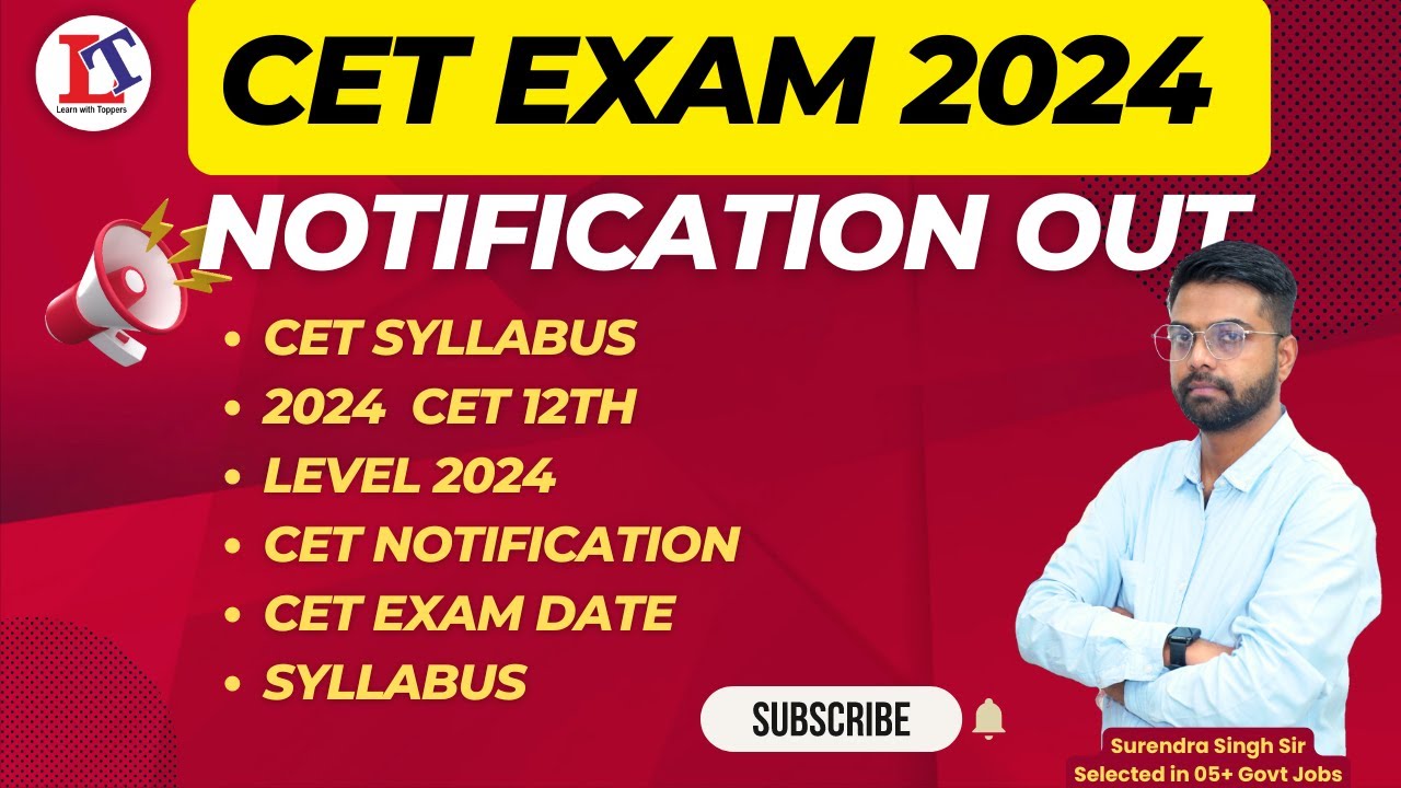 CET Syllabus 2024 | CET 12th Level 2024 | CET Exam Date | Syllabus By ...
