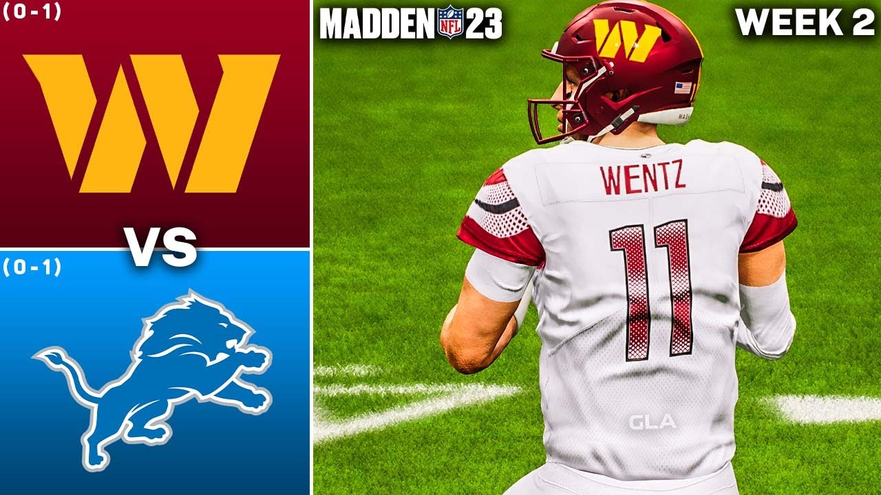 Commanders vs. Lions Week 2 Simulation Madden 23 Gameplay PS5 - YouTube