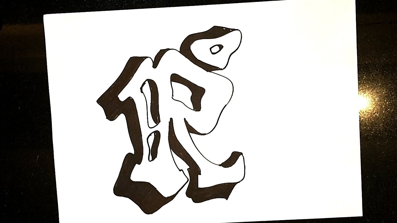How to draw graffiti letter tutorial | Letter R in Graffiti style | 3D ...