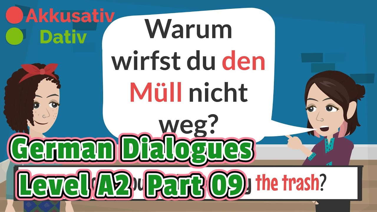 #09 Deutsche Dialoge | Niveau A2 | Wortschatz und wichtige Sätze - YouTube