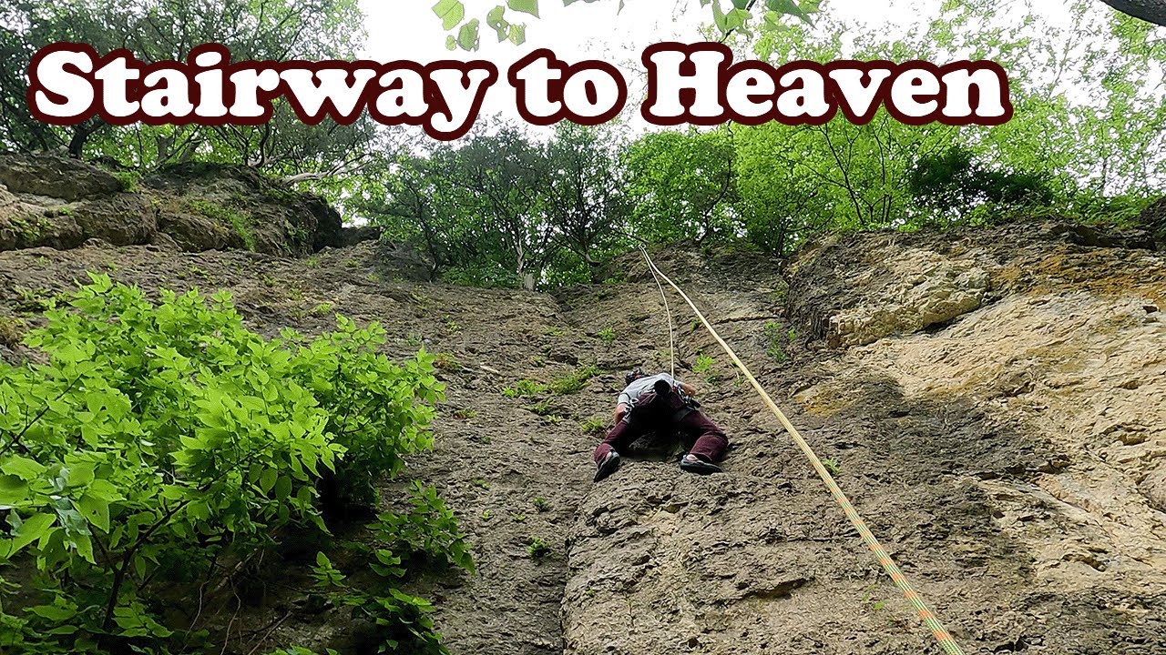 Rock Climbing Stairway to Heaven in Backbone State Park - YouTube