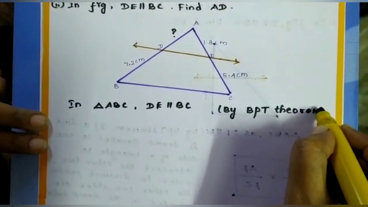 Exercise-6.2(problem-1) Based on BPT theorem - I Class-10th CBSE I ...