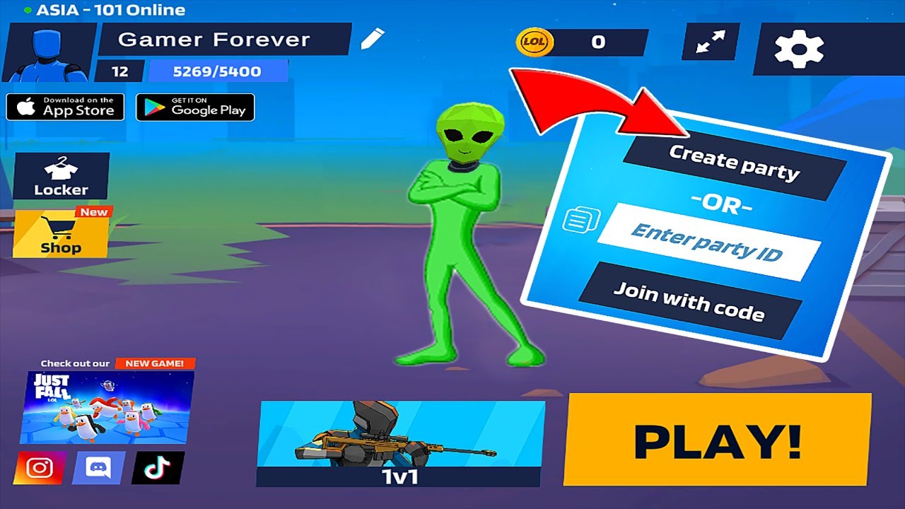 🔴 LIVE || Play with an Alien (1v1.LOL - Day 58) - YouTube