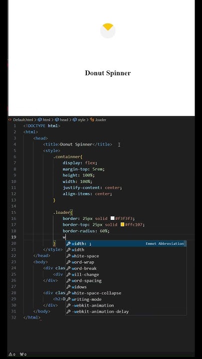 Css And Html Coding To Make Donut Spinner Css Html Webdesign Webtemplate Coding Youtube