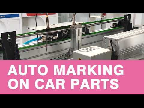 Auto marking on car parts-fiber laser marking machine - YouTube