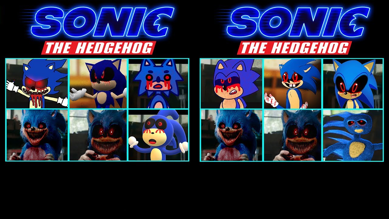 Sonic EXE vs Sonic EXE Uh Meow All Designs Compilation Side-By-Side ...