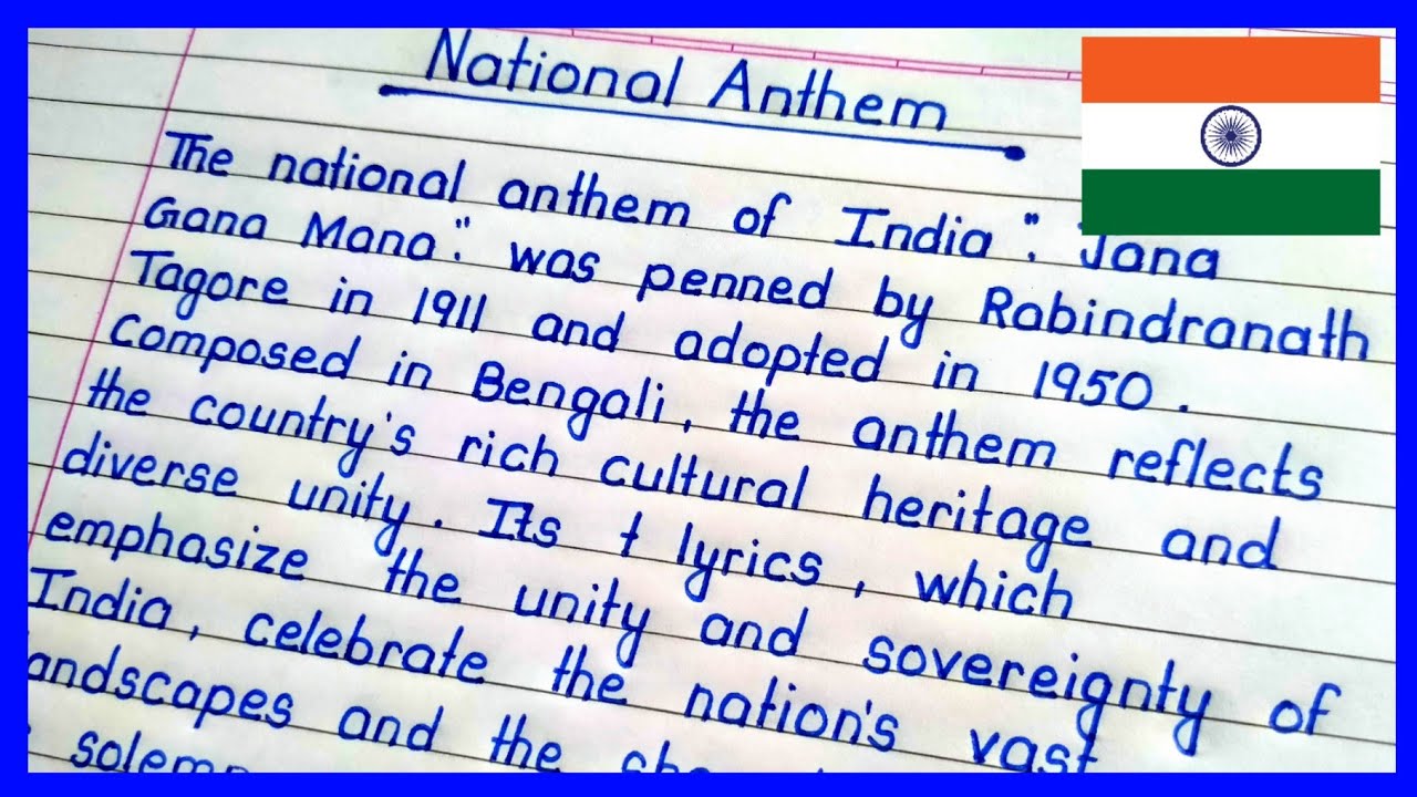 Essay on National Anthem of India || National Anthem of India Essay ...