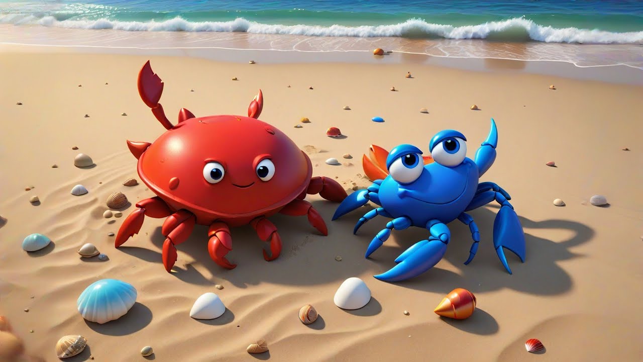 Five Little Crabs Crawl on the Beach | Counting Song for Kids | Fun ...
