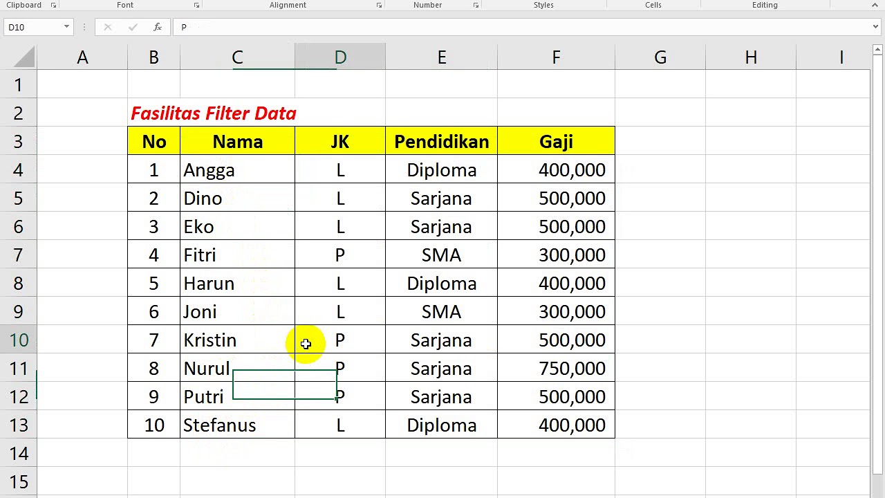 Belajar Excel Sort dan Filter Dasar - YouTube
