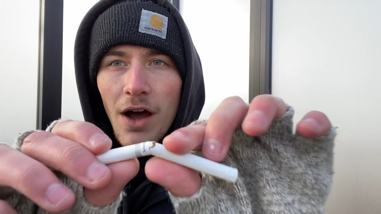 Taking the Filter off of a Japanese Cigarette and Smoking It - YouTube