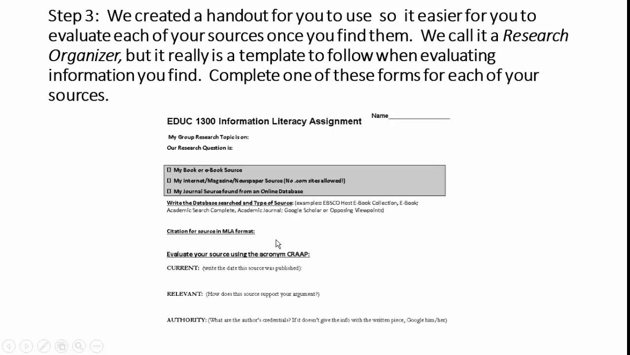 EDUC 1300 Info Lit Assignment part 1 - YouTube